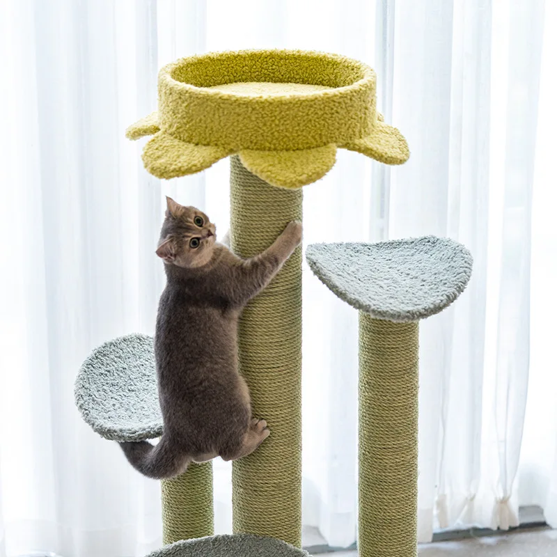 Cat Tree Lotus Leaf Cat Climbing Frame Cat Nest In One Jump Shelf ...