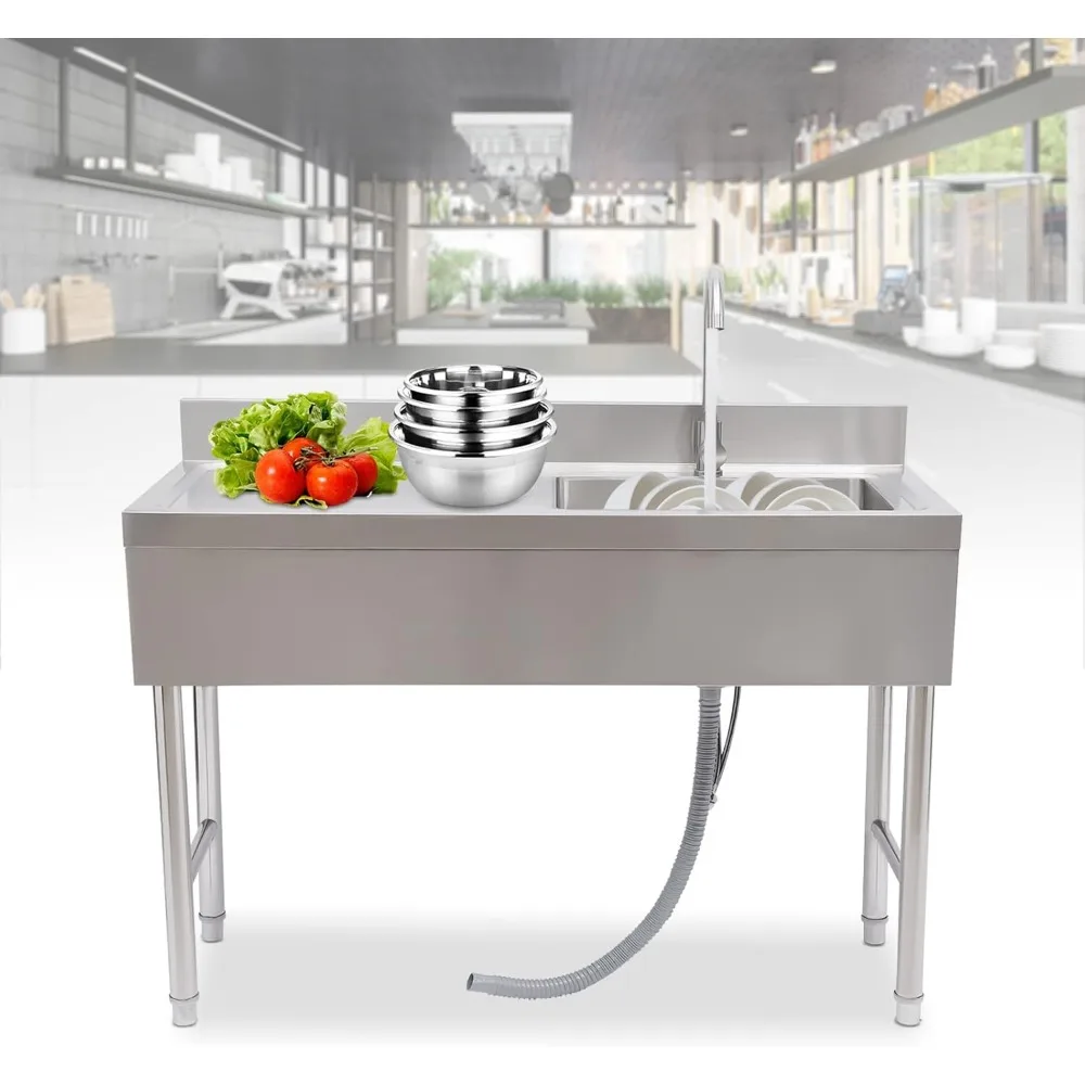Free Standing Stainless-Steel Single Bowl Commercial Restaurant Kitchen ...