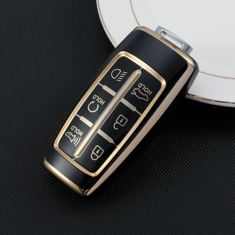 6 Buttons TPU Car Remote Key Cover Case For Hyundai Genesis G70 G80 G90 ...