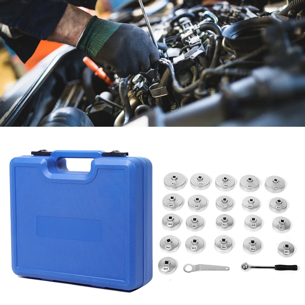 23pcs-Aluminum-Oil-Filter-Removal-Cap-Wrench-Socket-Professional ...