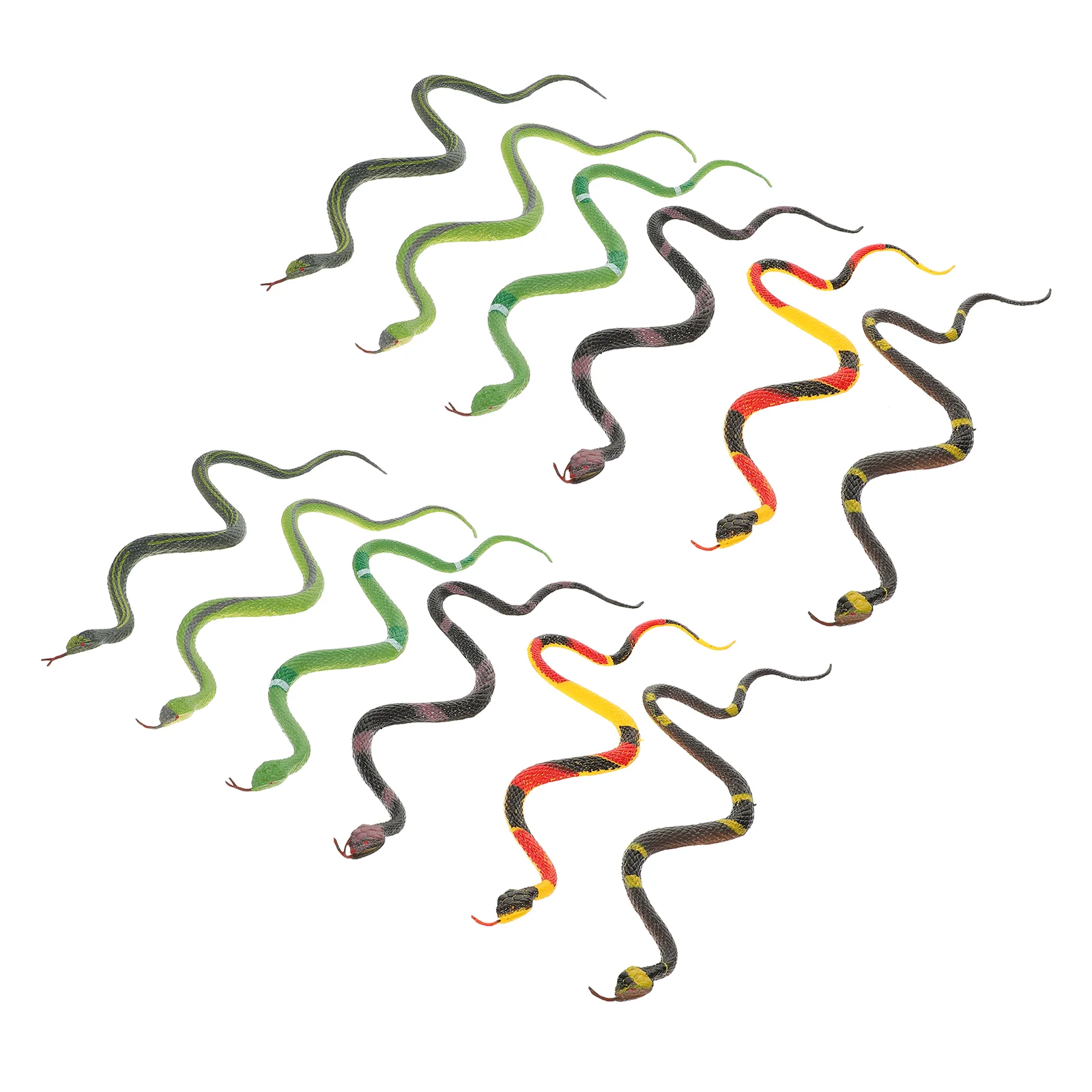 12-Pcs-Rubber-Snake-Toy-Compact-Toys-Realistic-Fake-Snakes-Bulk-Prank ...