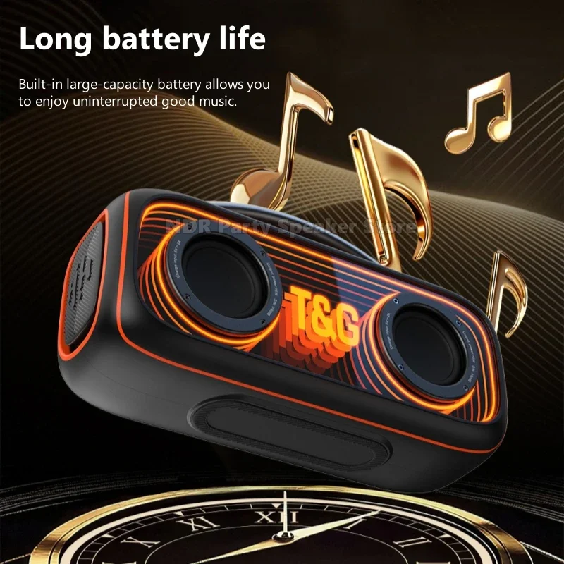 TG458 Double Horn Wireless Portable Blue Tooth Speaker FM Radio LED ...