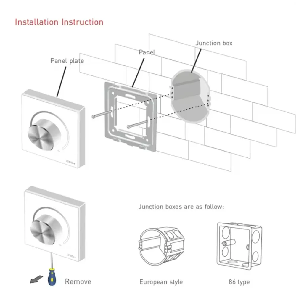 LTECH E6-DA1 Dali Dimmer On/Off Switch Dali Bus Power for COB Lights ...