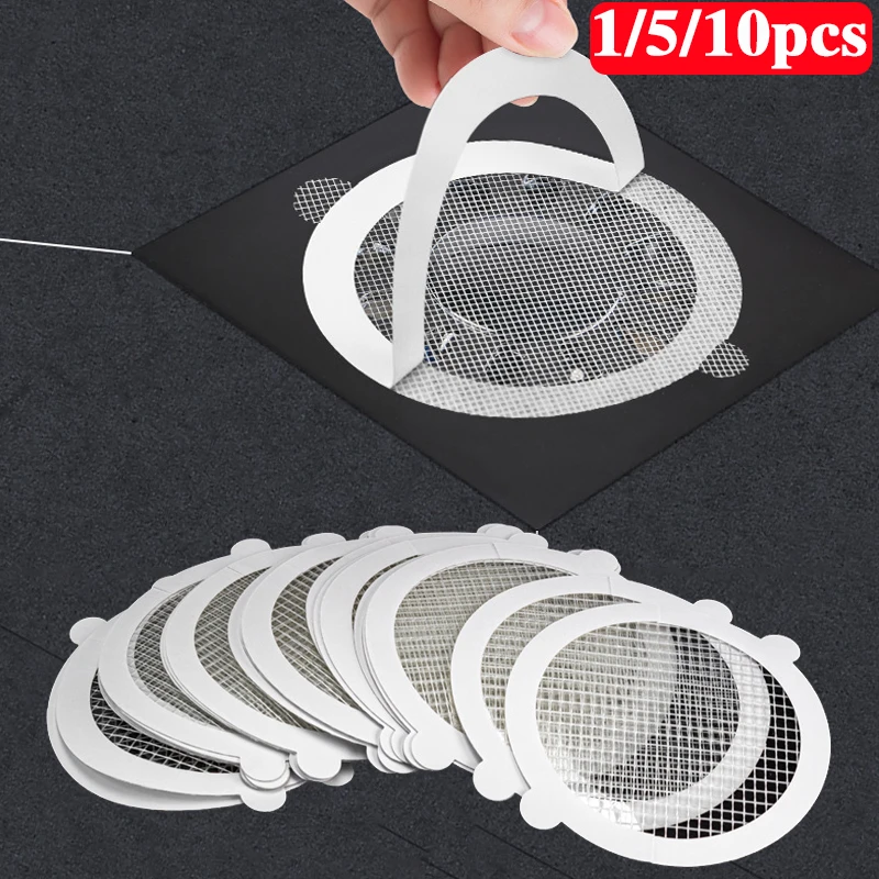 10pcs Disposable Sink Filter Shower Drain Stickers Hair Catcher ...