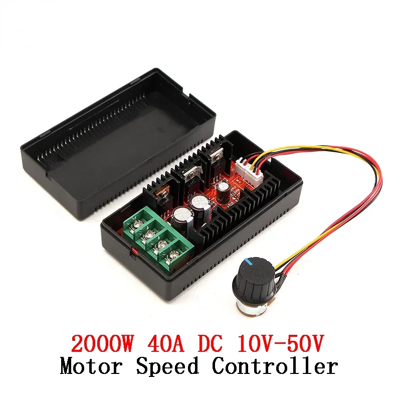 2000W 40A DC Motor Speed Controller DC 12V 24V PWM HHO RC Car Fan Speed ...
