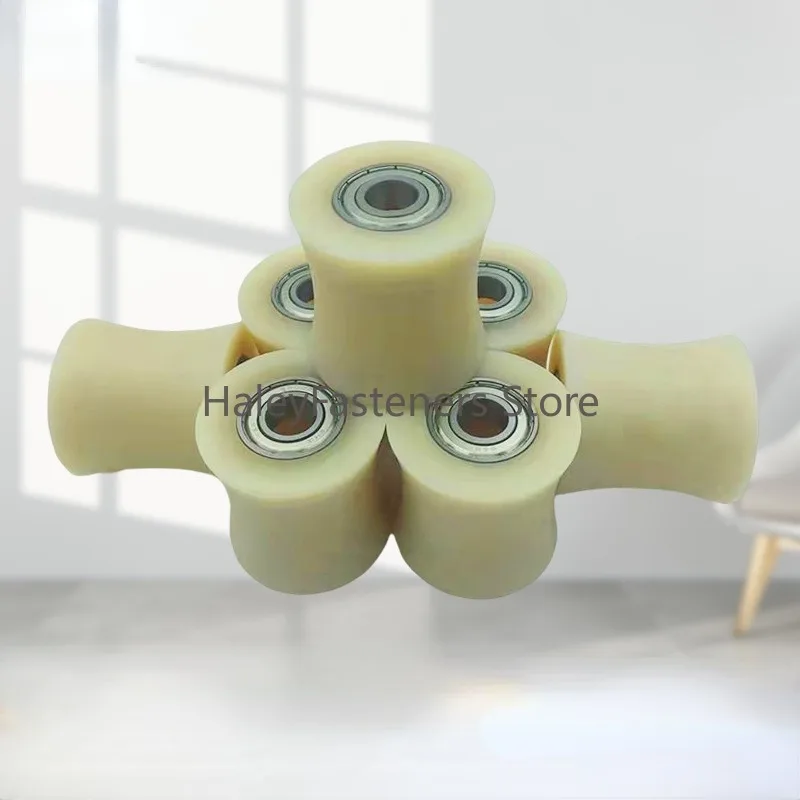 2PC Sliding grooved nylon roller diameter 60mm,thickness 48mm,U-groove ...