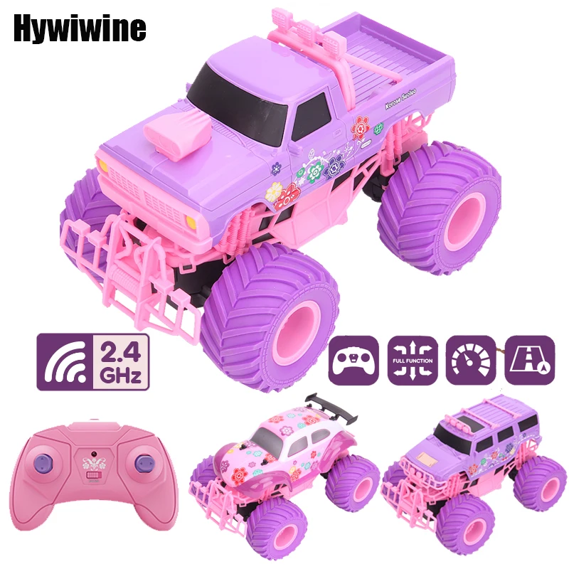 2-4G-RC-Pink-Car-Electric-Drive-Off-Road-Big-Wheel-High-Speed-Purple ...