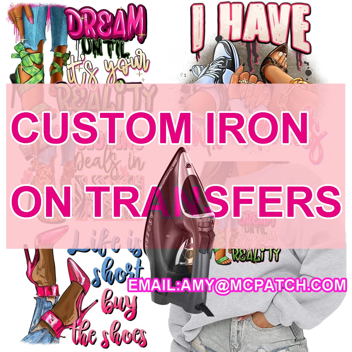 Custom Iron On Heat transfer For Clothing Stickers Brand Logo DIY ...
