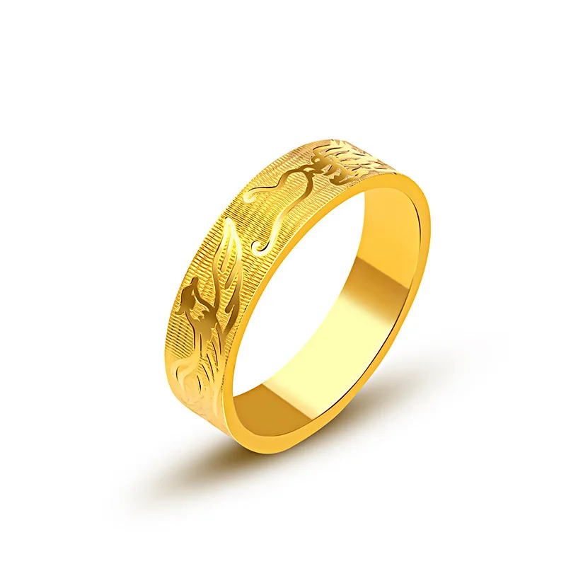 9999-real-gold-24K-yellow-gold-Ring-Women-and-Men-s-Dragon-and-Phoenix ...