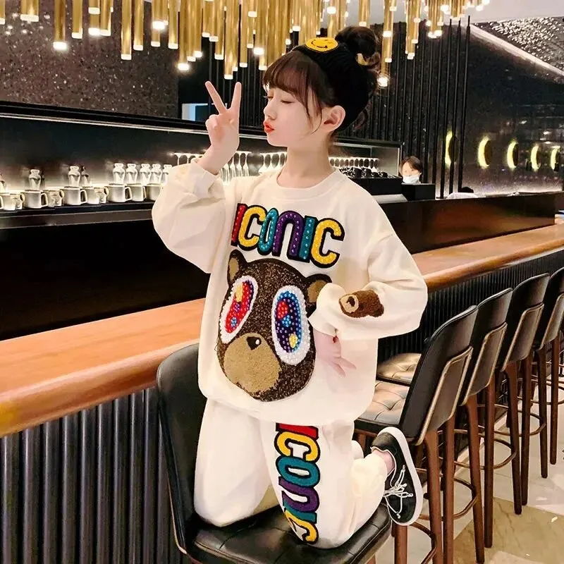 Spring-Autumn-Sporty-Set-Girls-Fashionable-Trendy-Two-piece-Set-Primary ...