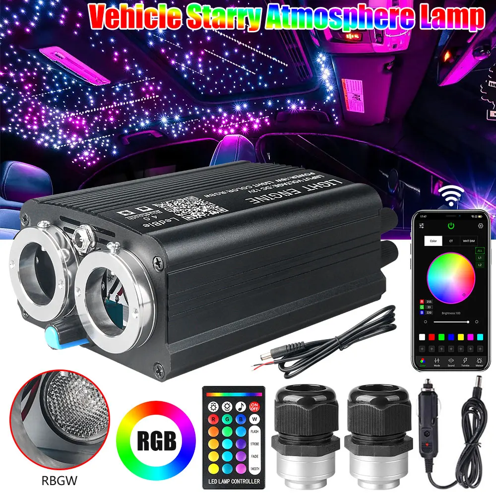 RGBW-Car-Roof-Star-Lights-APP-LED-Fiber-Optic-Star-Ceiling-Light-kits ...