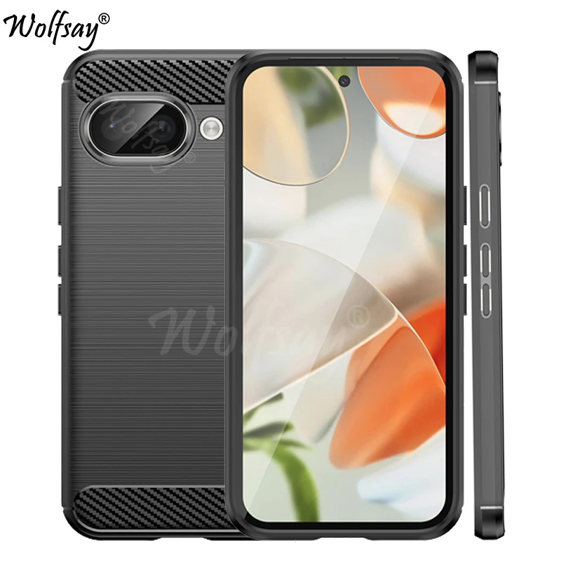 For-Google-Pixel-9A-Case-Anti-knock-Silicone-Carbon-Fiber-Back-Cover ...