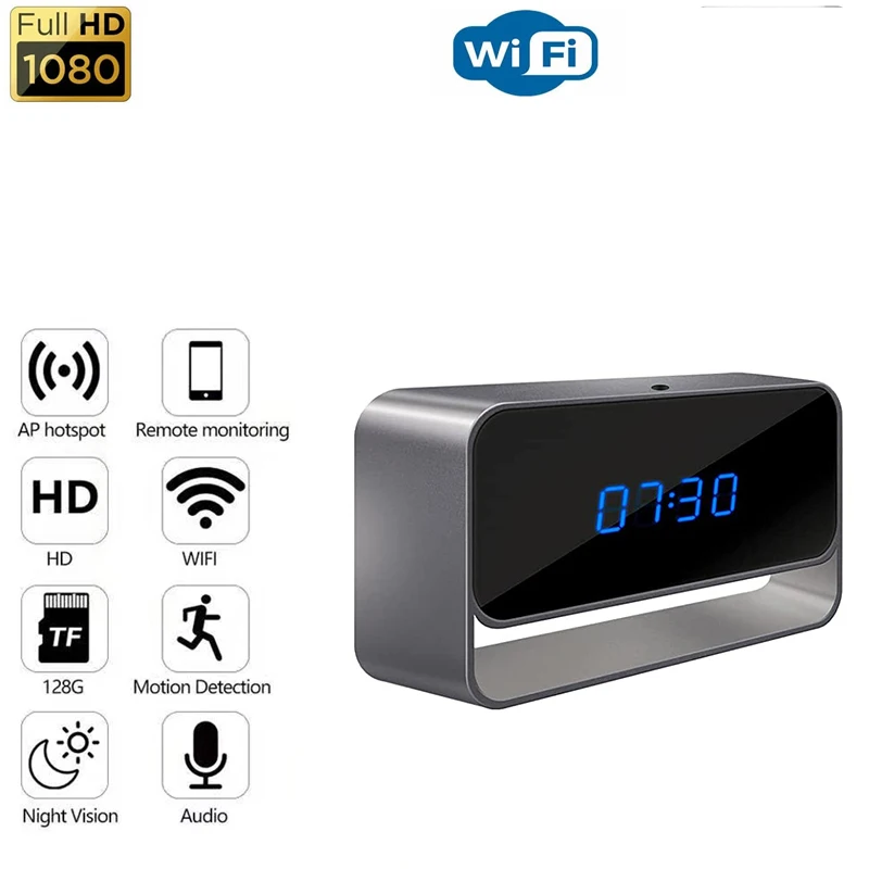 Indoors-Digital-Display-Clock-Mini-Camera-140-Wide-Angle-HD-Night ...