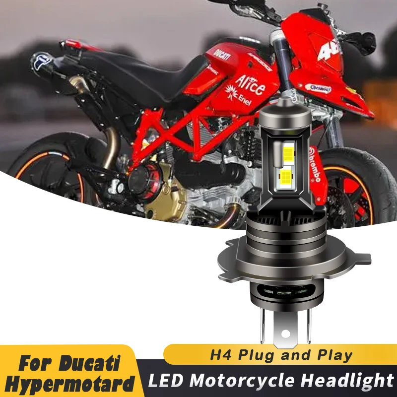 1pc 35W H4 9003 6500K Bright White Motorcycle A5 LED Bulbs Headlight ...