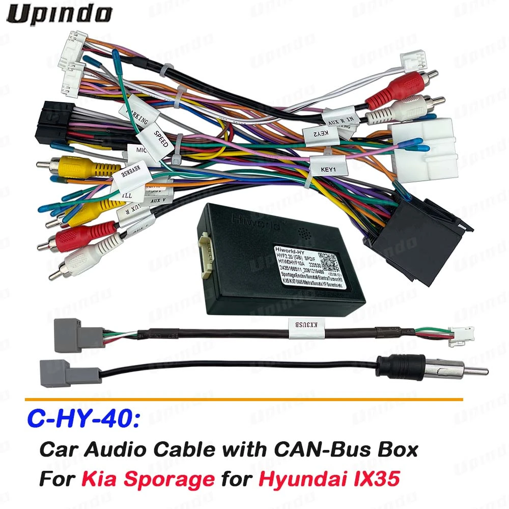 Car Radio Android Head Unit Cable with CAN Bus Box Adapter Wiring ...