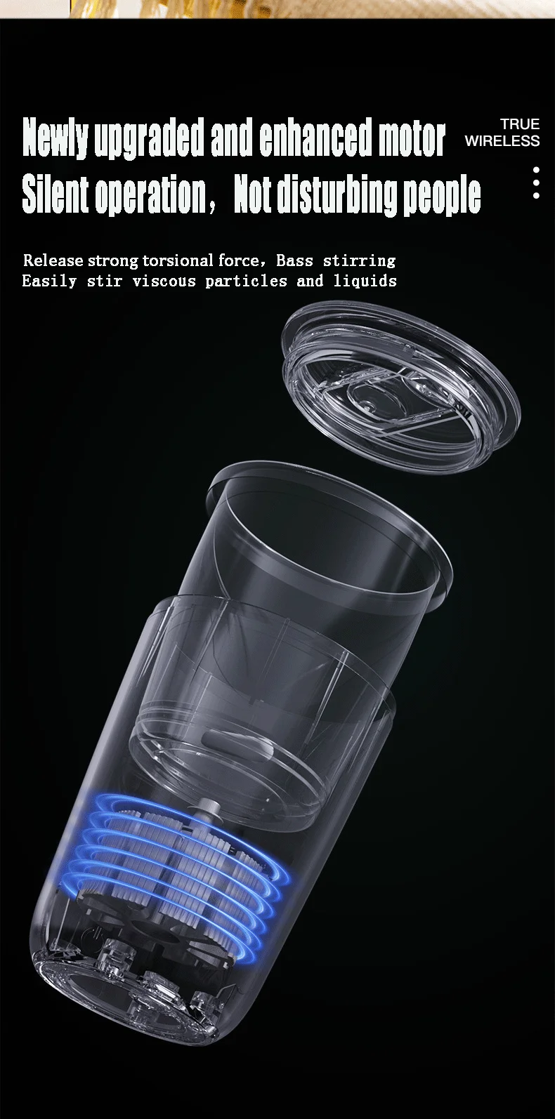 Magnetic Automatic Mixing Cup, 304 Stainless Steel Rechargeable ...