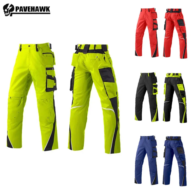 Multi Pockets Men Cargo Pants Hi Vis Reflective Stripe Warning Safety ...