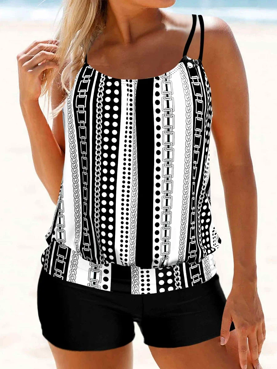 Sexy 2 Piece Strape Tankini Set 2025 Printed Swimsuit Women Swimwear ...