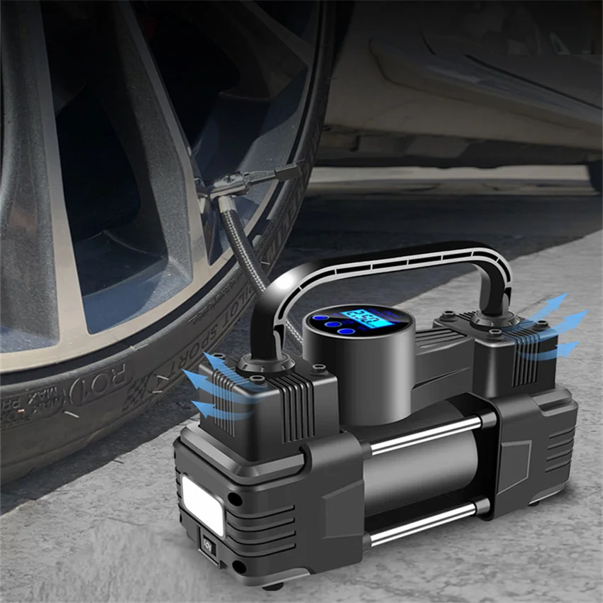 Vehicle Mounted Inflation 12v Tire Air Pump Automobile 2-cylinder Air ...