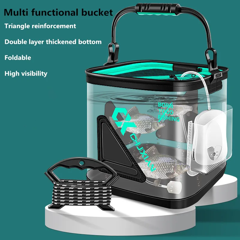 13L-foldable-live-fish-bucket-EVA-thickened-fish-bucket-portable-water ...