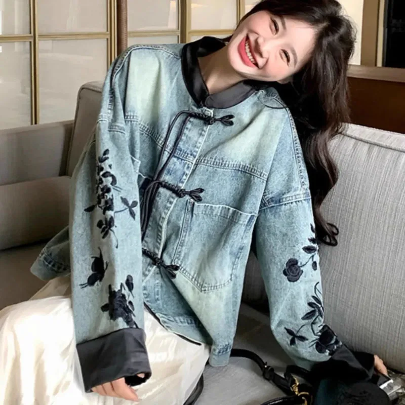 Chic Denim Jacket Women's Outwear 2026 Spring Autumn New Chinese Loose ...