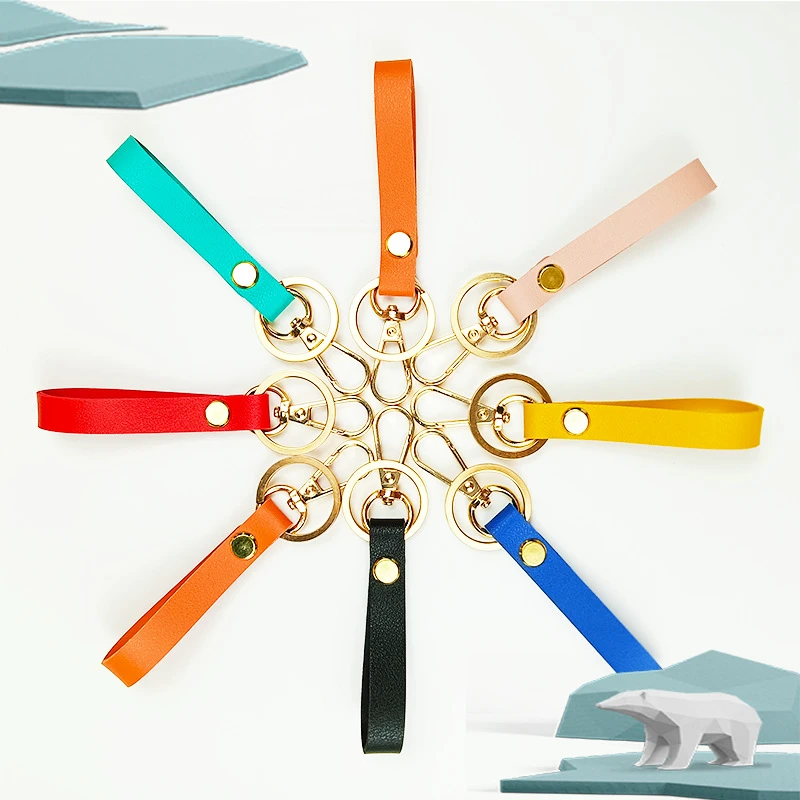 PU Leather Keychains for Women Business Car Keychain Accessories Short ...