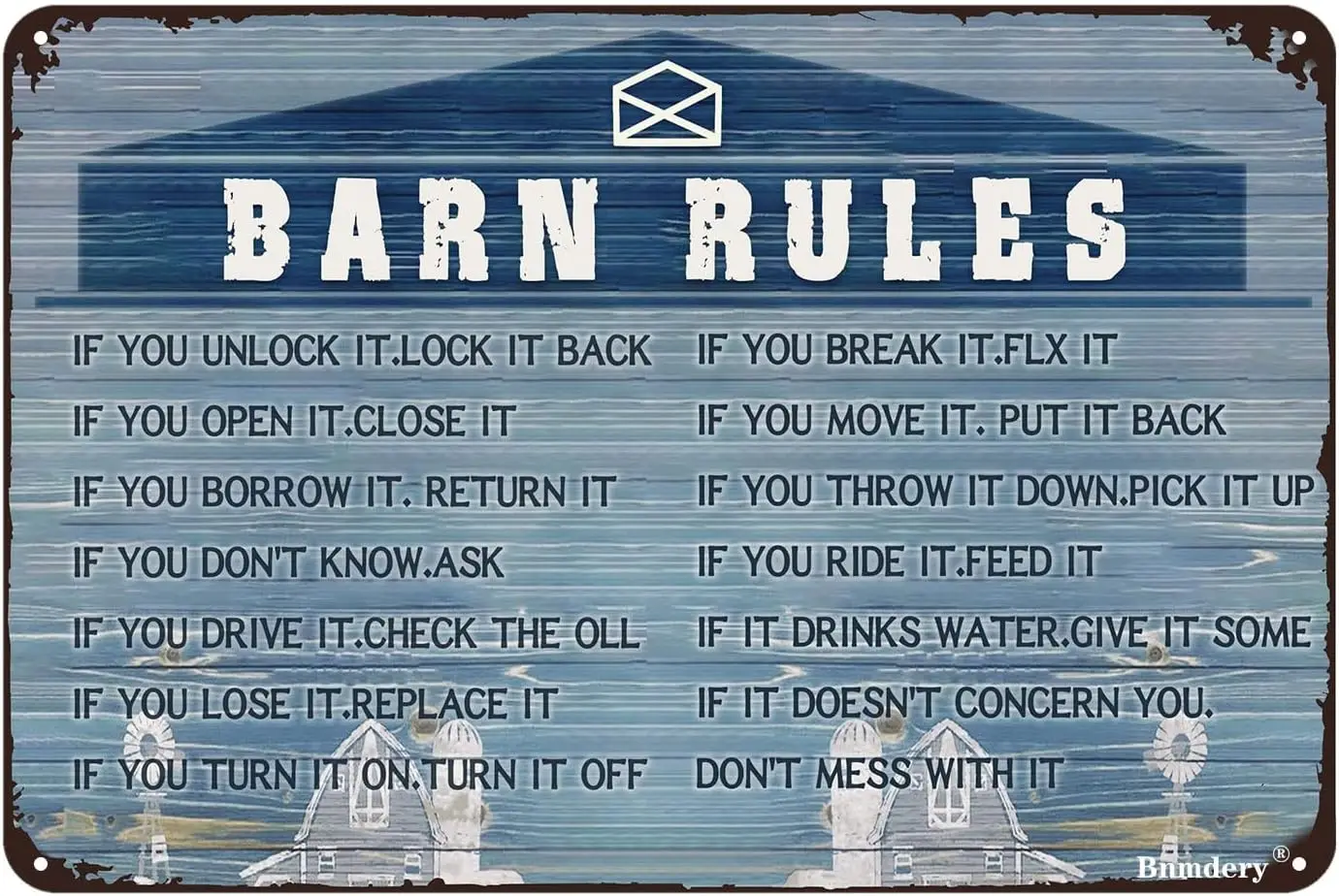 Metal-Tin-Sign-Farm-Barn-Rules-Rustic-Decor-Retro-Sign-Home-Kitchen-Bar ...