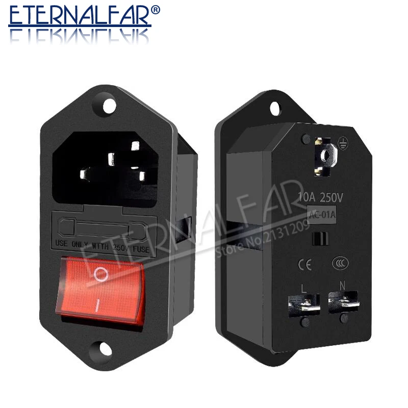 Copper-10A-250V-CE-AC-01-EYE-KCD5-Power-Panel-Socket-PDU-UPS-Rewirable ...