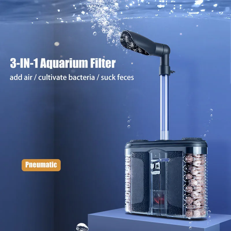 Aquário Fish Tank Filter, vasilha externa, ciclo de água filtro esponja ...