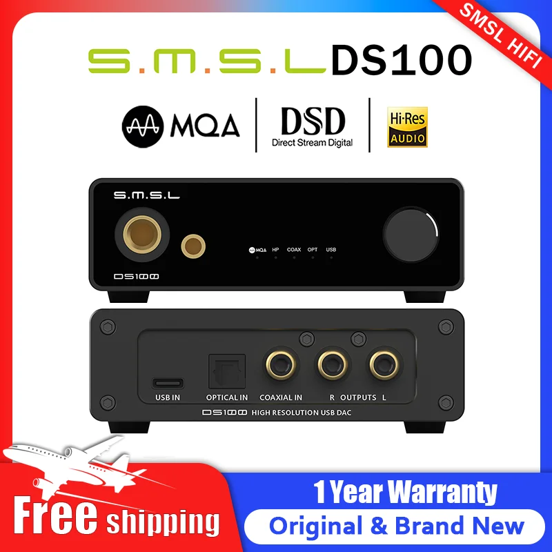 SMSL-DS100-High-Resolution-Audio-Decoder-USB-MQA-CD-XU316-Decktop-DAC ...