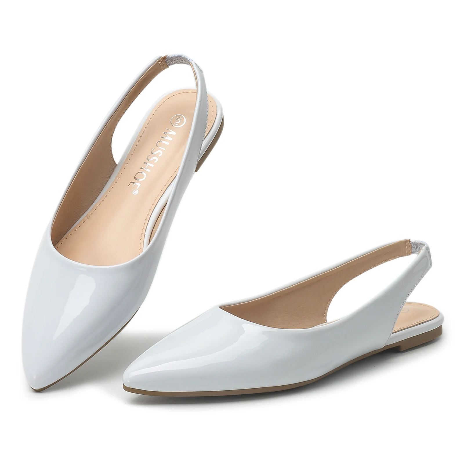 Zapatos planos de punta estrecha para mujer, Calzado cómodo con lazo