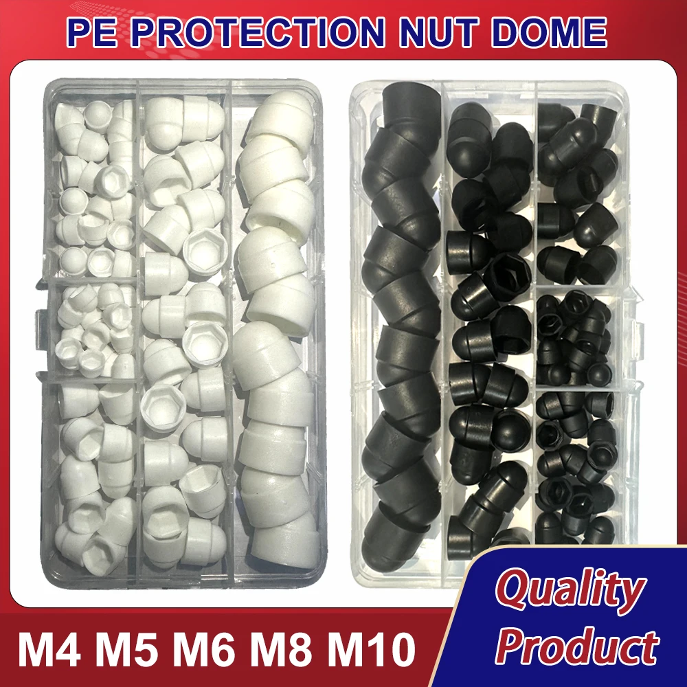 PE-Protection-Nut-Black-White-Socket-Hex-Caps-Nuts-Cover-Plastic-Dome ...