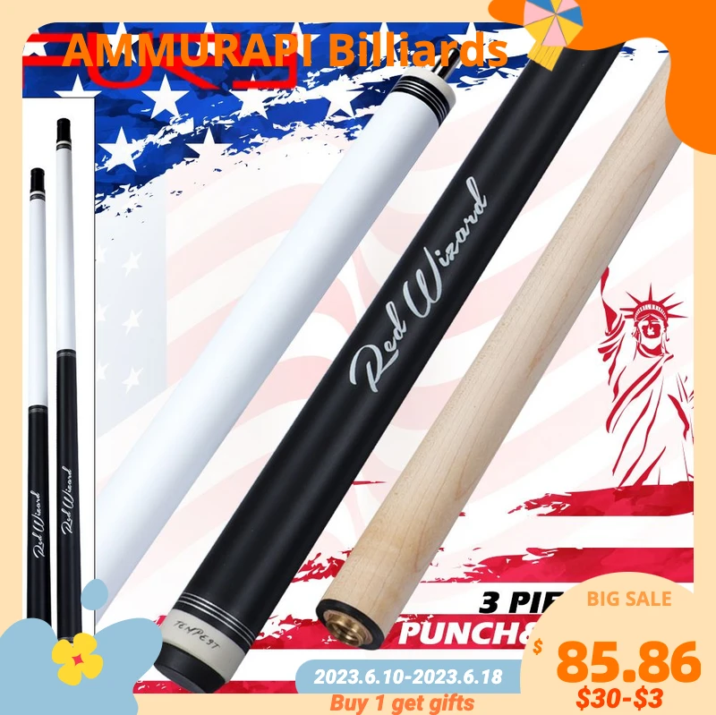 FURY EA Billiard Break Jump Cue Stick 13.5mm Tip Maple Ashwood Punch ...