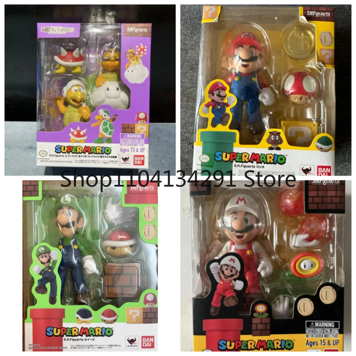 Original Bandai SHF Super Mario Mario Luigi Bowser Yoshi cadeau d ...
