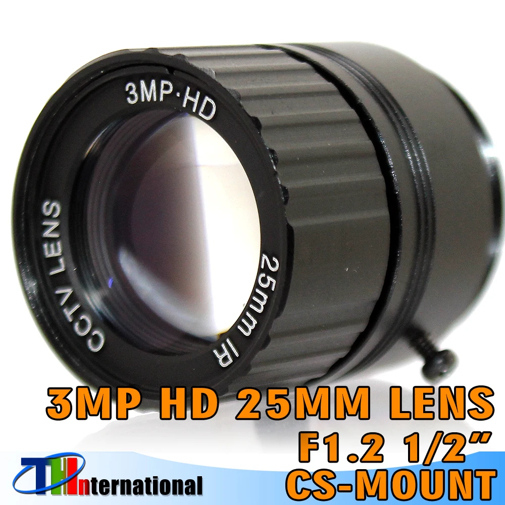 3MP HD 25mm CS Lens CCTV Lens View 70m 11 Degrees 1/2" F1.4 IR Fixed ...