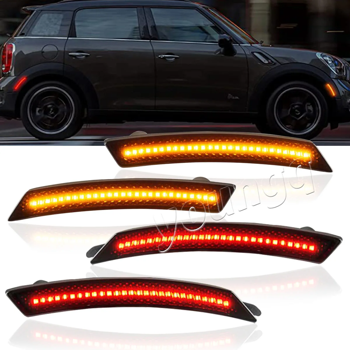 Luces-LED-de-posici-n-lateral-color-rojo-mbar-para-Mini-Cooper-R55-R56 ...