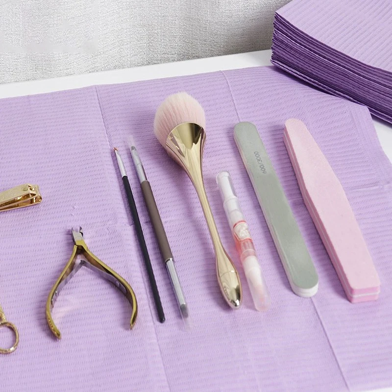 20pcs-Purple-Nail-Art-Table-Mat-Disposable-Tablecloths-Waterproof-Gel ...