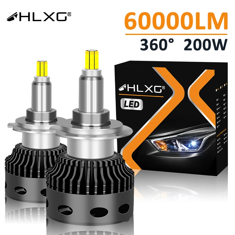 H7 LED Canbus 360 H11 H1 H4 25000LM Car Headlight Bulbs HB3 HB4 9012 ...