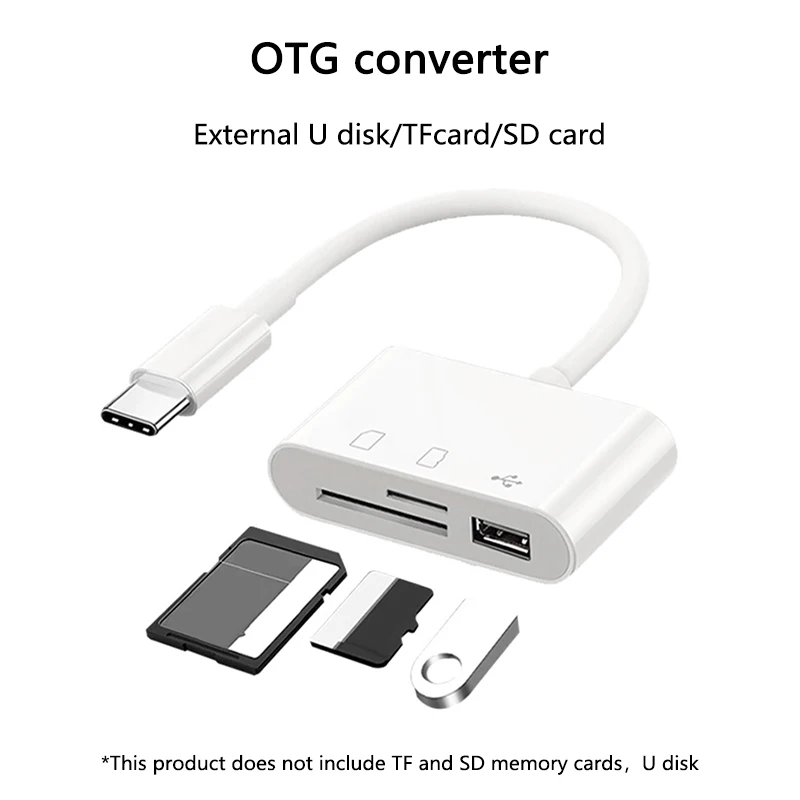 Type C Adapter TF CF SD Memory Card Reader USB C Card Adapter For ...