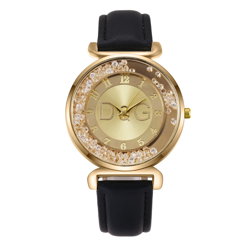 DQG-Rel-gio-Quartz-de-Couro-Preto-Feminino-e-Masculino-Resistente-gua ...