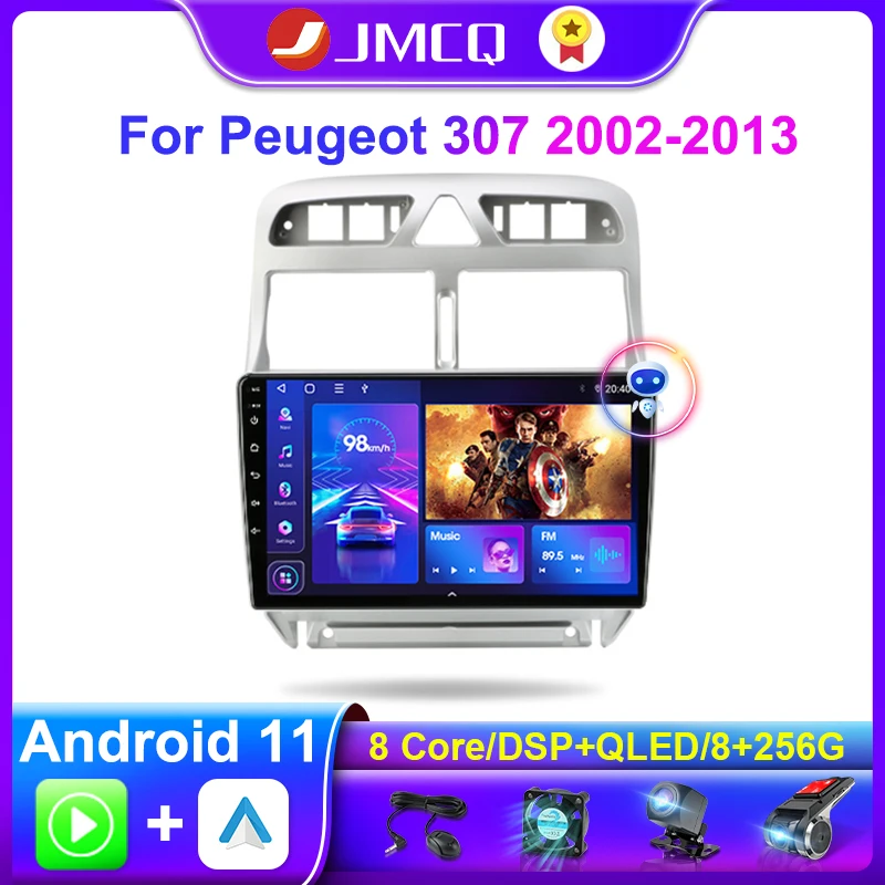 Jmcq 9" Carplay Android 11 2 Din Car Radio Multimedia Video Player For ...