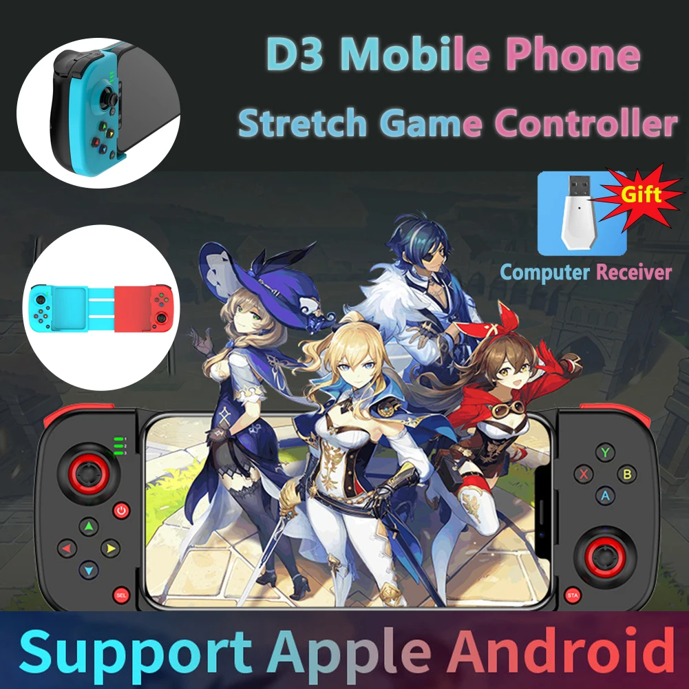D3-Mobile-Phone-Game-Controller-For-Mobile-Phone-Android-IOS-Bluetooth-compatible-5-0-Expandable ...