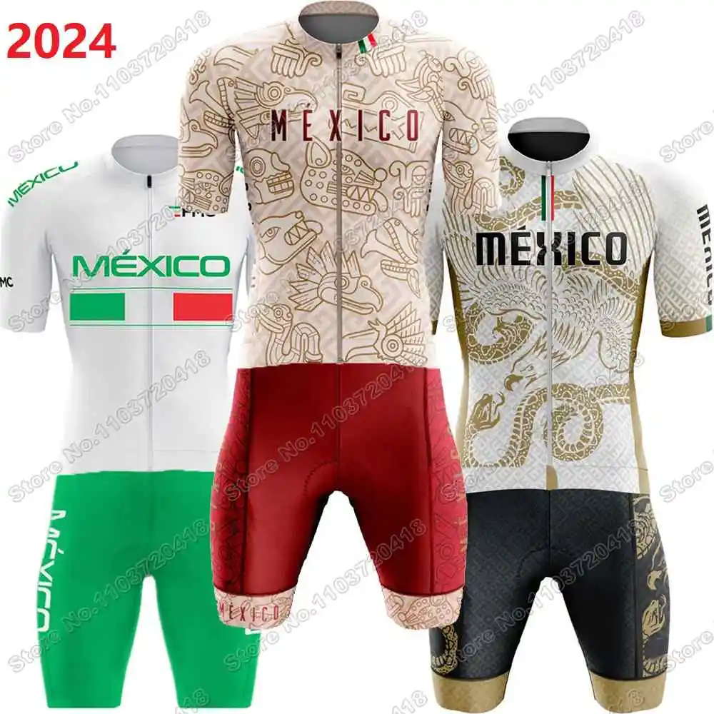 2024-Team-Mexico-Cycling-Jersey-Set-Summer-Retro-Cycling-Clothing-Men ...