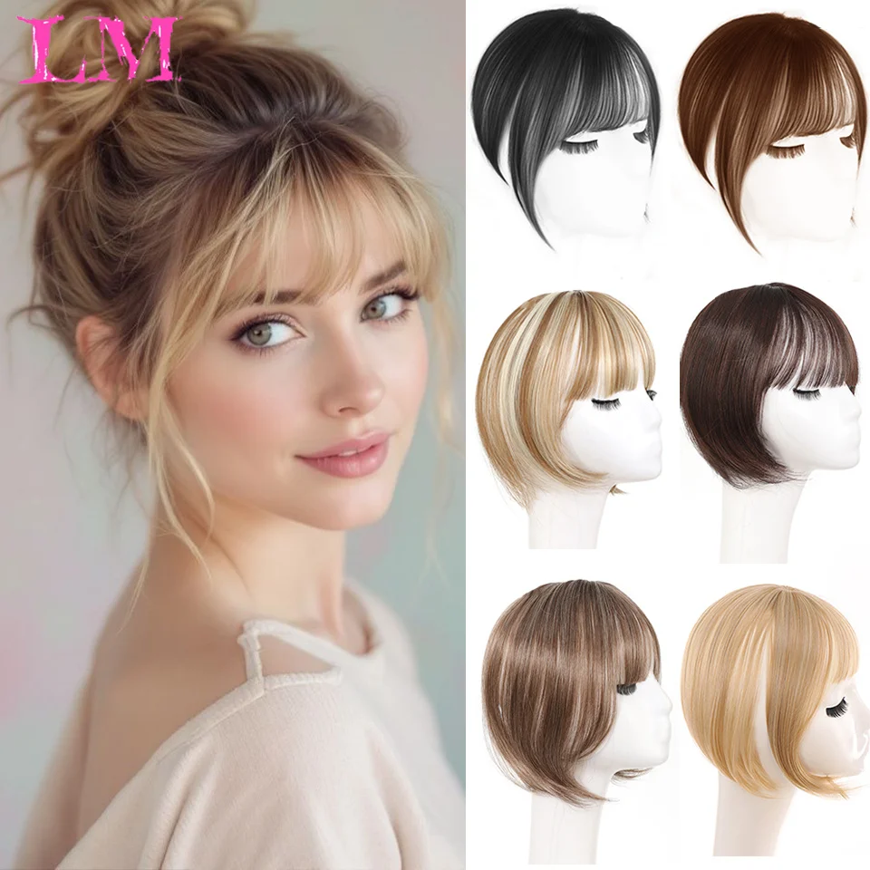 LM Invisible Real Naturally Human Bangs Hair Seamless Transparent Lace ...