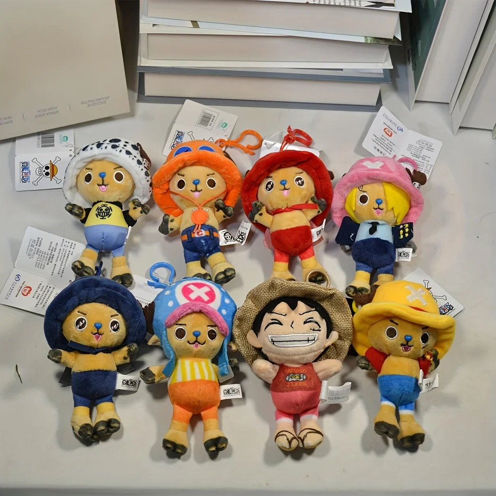 Original 12cm One Piece Anime Figure Zoro Luffy Chopper Plush Toys Cute ...