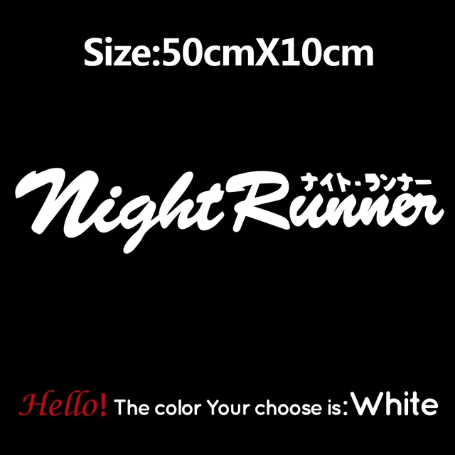 Japanese JDM Racing Stickers Night Runner For Front Windshield Banner ...