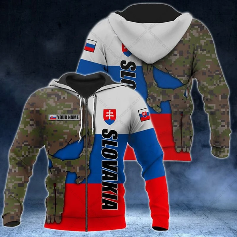 Customize-Slovakia-Camouflage-Skull-Graphic-Zipper-Hoodies-Unisex ...