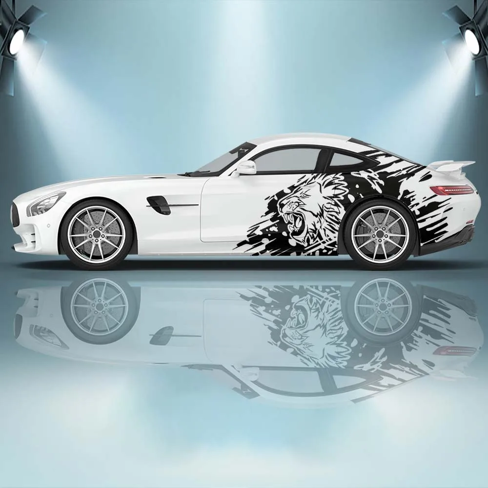 King-Lion-animal-Vehicle-Painting-Sticker-Side-Car-Sticker-Cast-Vinyl ...