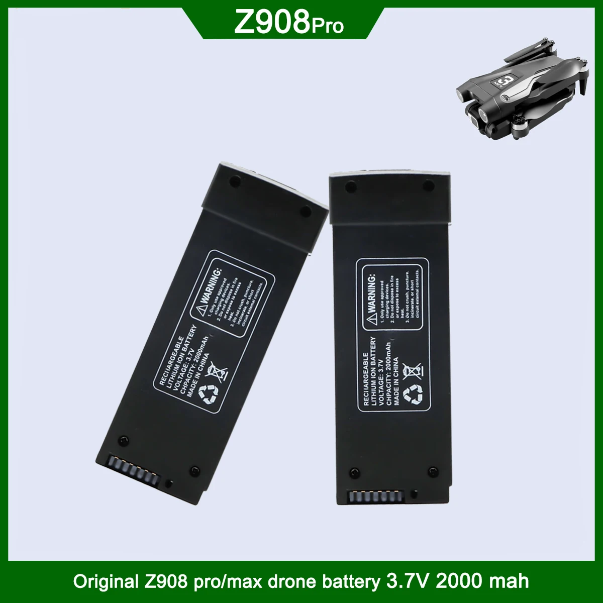 Original Z908 Pro Drone Battery 3.7V 2000MAh Rechargeable Battery For ...