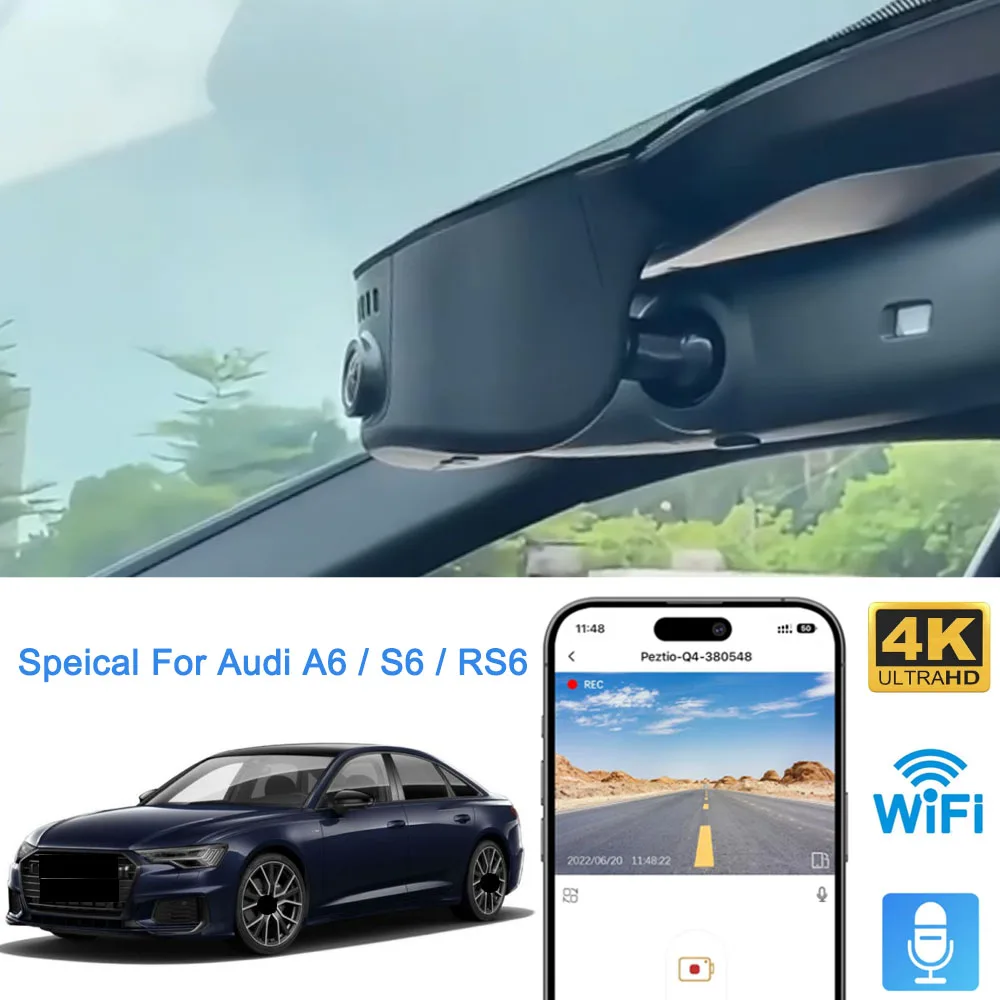 Mrec 4K Wifi Dashcam Dual Camera Front Rear Auto Plug Play Dash Cam for ...